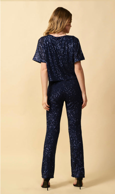 Navy Blue Sequin Pants – Gigi’s Closette Ltd.
